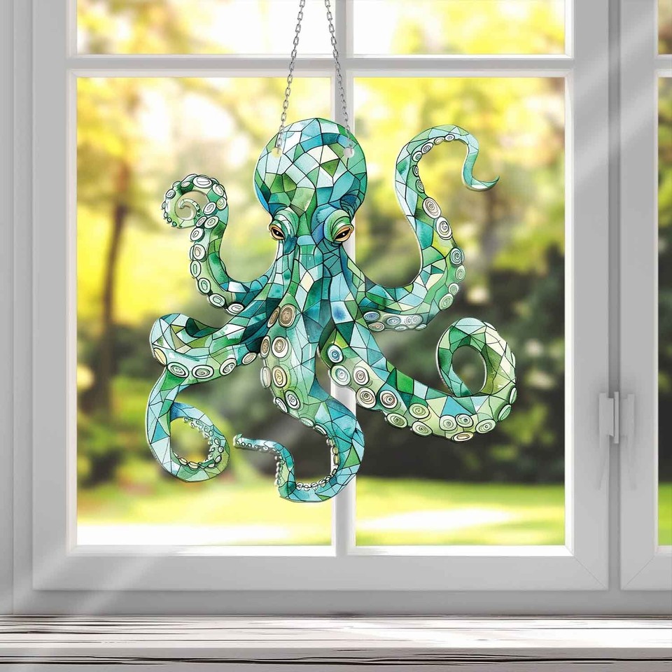 Octopus Acrylic Window Hanging, Octopus Window Hangings, Gift For ...