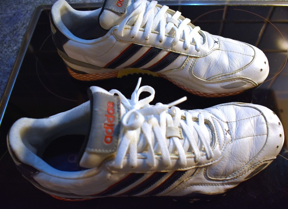 RARE Adidas Adistar 80 TORSION LEATHER TRAINERS White-Dark Blue UK9 US9 ...