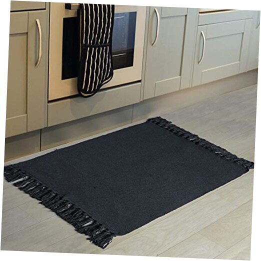 Kitchen Rug, 2x3 Cotton Hand Woven Recycled Throw Rug Runner 2'W x 3'L ...