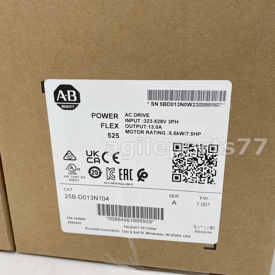 NEW Factory Sealed 25B-D013N104 AB PowerFlex 525 5.5kW 7.5Hp AC Drive ...