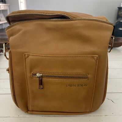 Fawn Design Vegan Leather Backpack, Large Diaper Bag, brown | eBay