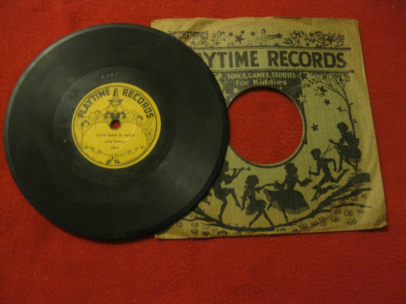 LITTLE DROPS OF WATER VG++ 1937 PLAYTIME RECORDS #240 7" RECORD W ...