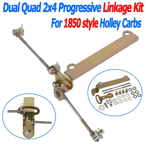 Dual Quad 2x4 Progressive Linkage Kit For 1850 style Holley Carbs ...