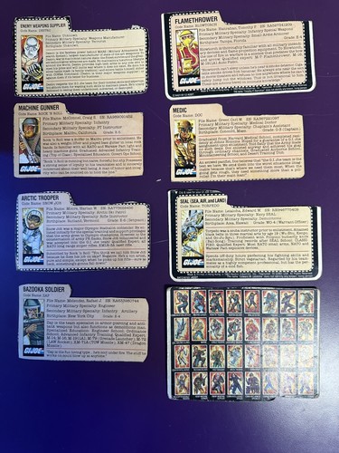 Vintage Hasbro Toys 1983 G.I. Joe File Card Lot GI Action Figures Toy ...