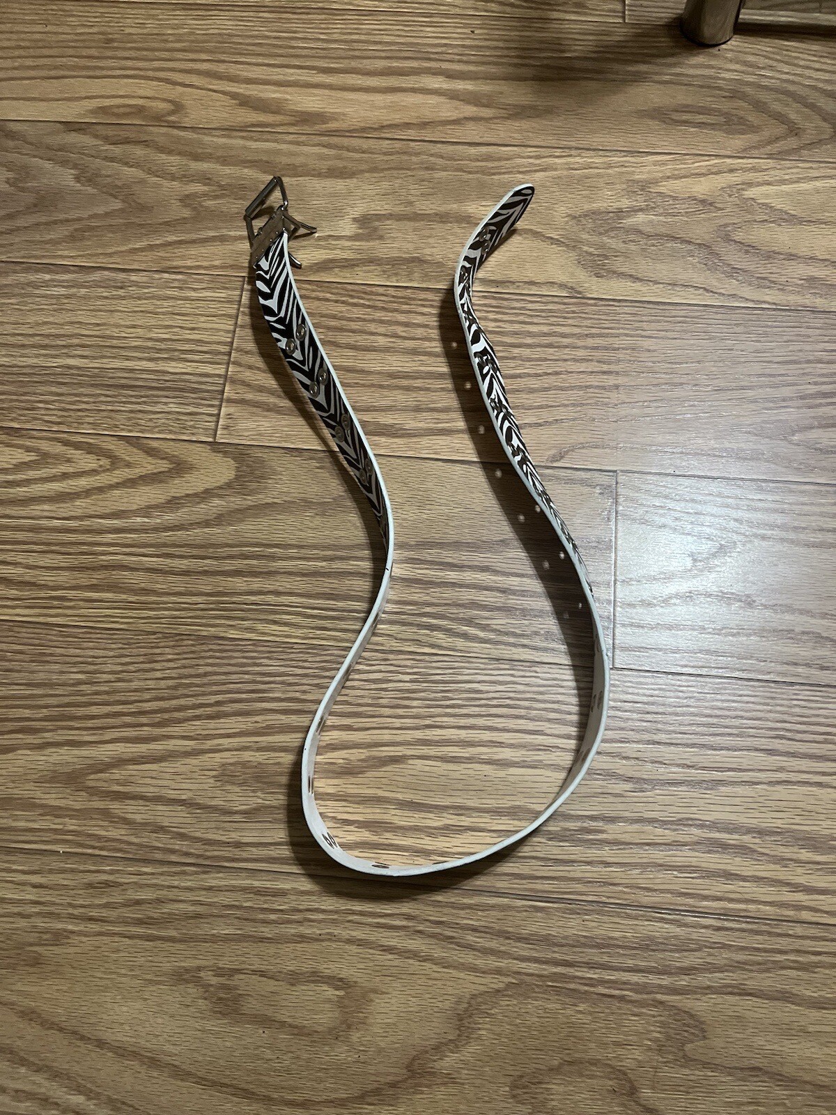 y2k Reversible Zebra Print & White Belt - Gem