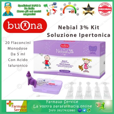 Buona Nebial 3% Kit 20 Flaconcini Monodose + Nebulizzatore Soluzione Ipertonica | eBay