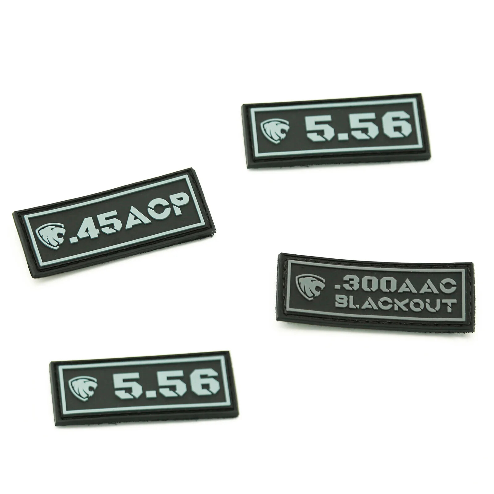 Aolamegs PVC Caliber Patch - Grey On Black Ammo 5.56 9mm 300BLK Patch ...