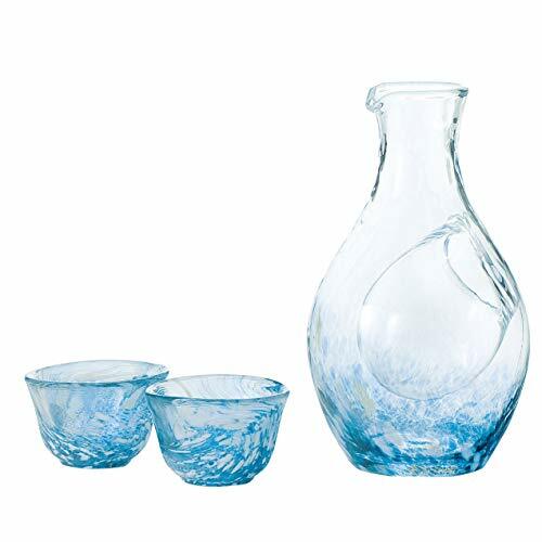 Toyo Sasaki Japanese Cold Sake Glass Set Carafe 300ml Tokkuri Ochoko ...