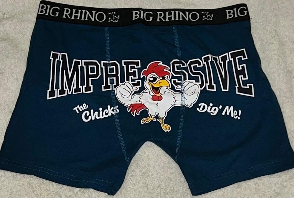 Mens Boys BIG RHINO Novelty Rude Boxer Trunks Shorts Underwear Birthday ...