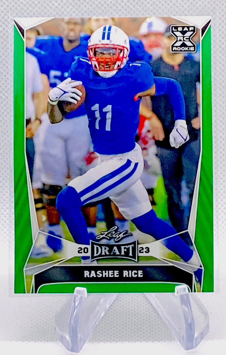 2023 Leaf Draft Rashee Rice Green Parallel XRC Rookie Card #66 - Chiefs ...