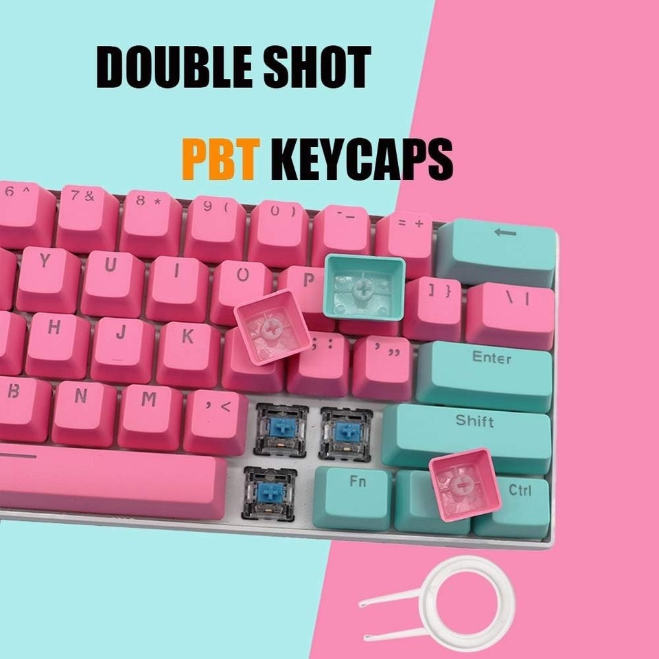 61 Keycaps 60 Percent Miami Keycaps Set PBT Keycap Backlit OEM Profile ...