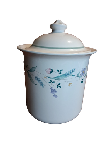 Pfaltzgraff April Medium Canister & Lid 8 3/4" Tall Pink Lavender Teal ...