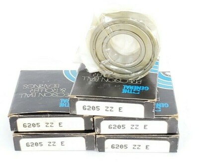 LOT OF 5 NIB GBC THE GENERAL 6205-ZZ-E BALL BEARINGS 6205-77-30E 6205Z ...