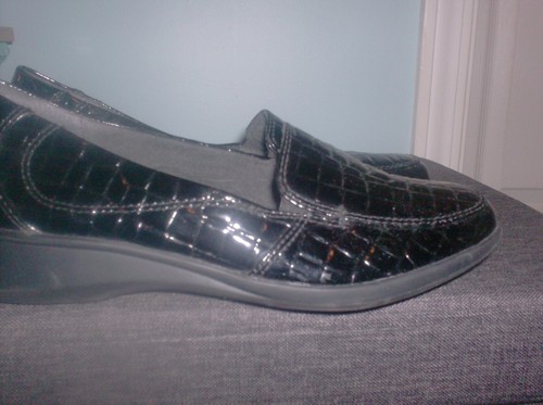 Clarks Collection Women's Sz 7.5 W Black Patent Croc Wedge Shoes | eBay