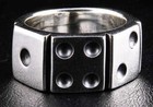 DICE GAMBLING SOLID .925 STERLING SILVER BAND RING NEW BIKER CASINO ...
