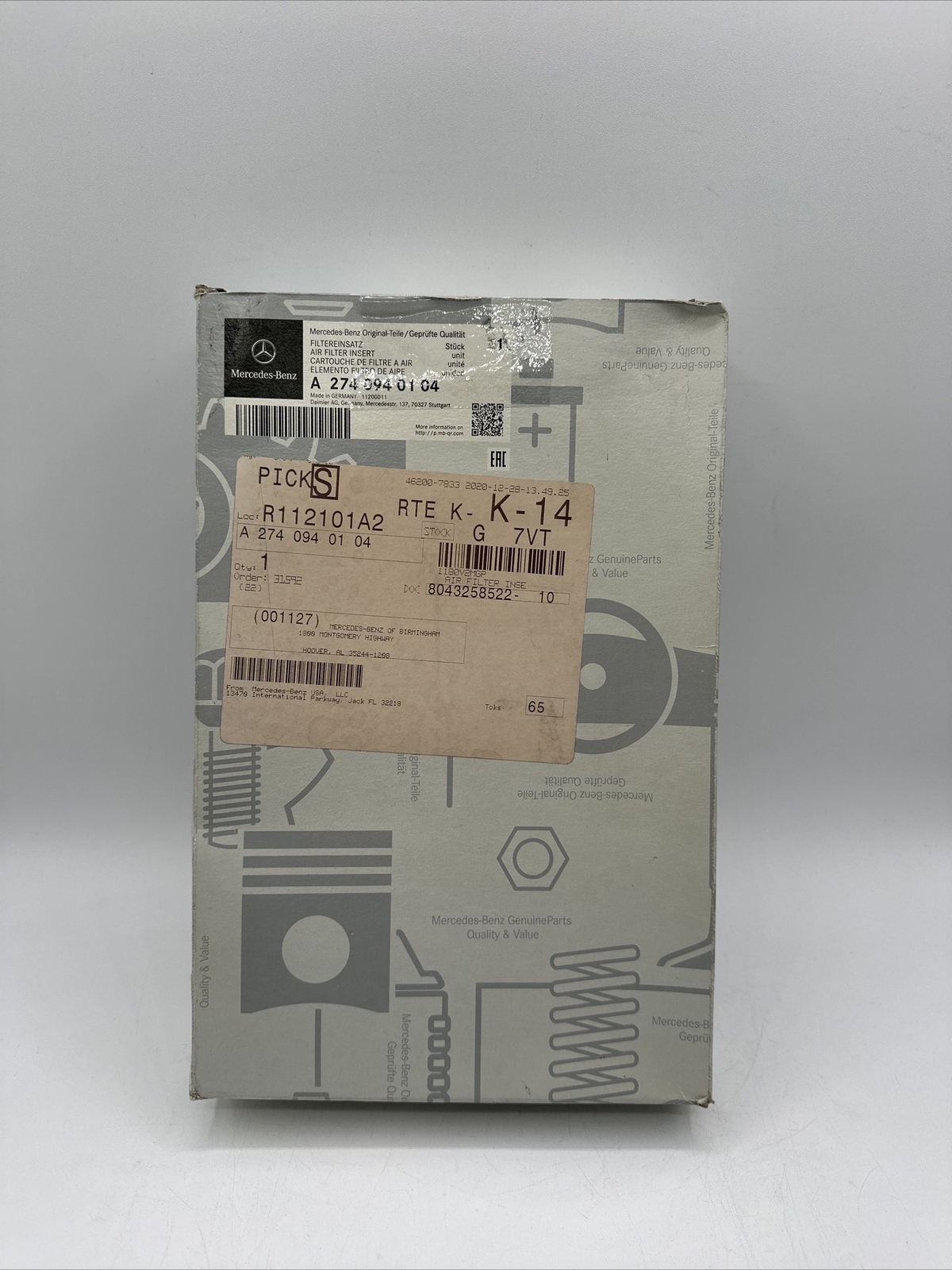 MERCEDES BENZ C W205 Air Filter Insert A2740940104 OEM for sale online ...