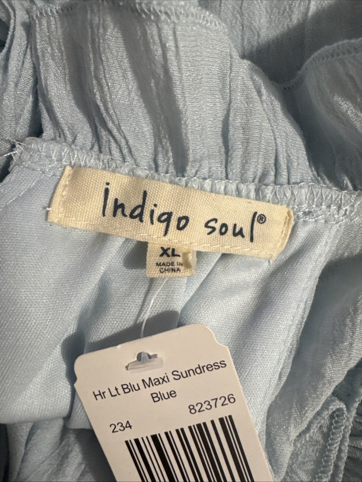INDIGO SOUL BLUE MAXI SUNDRESS BLUE SLEEVELESS SIZE XL Women's NEW! | eBay