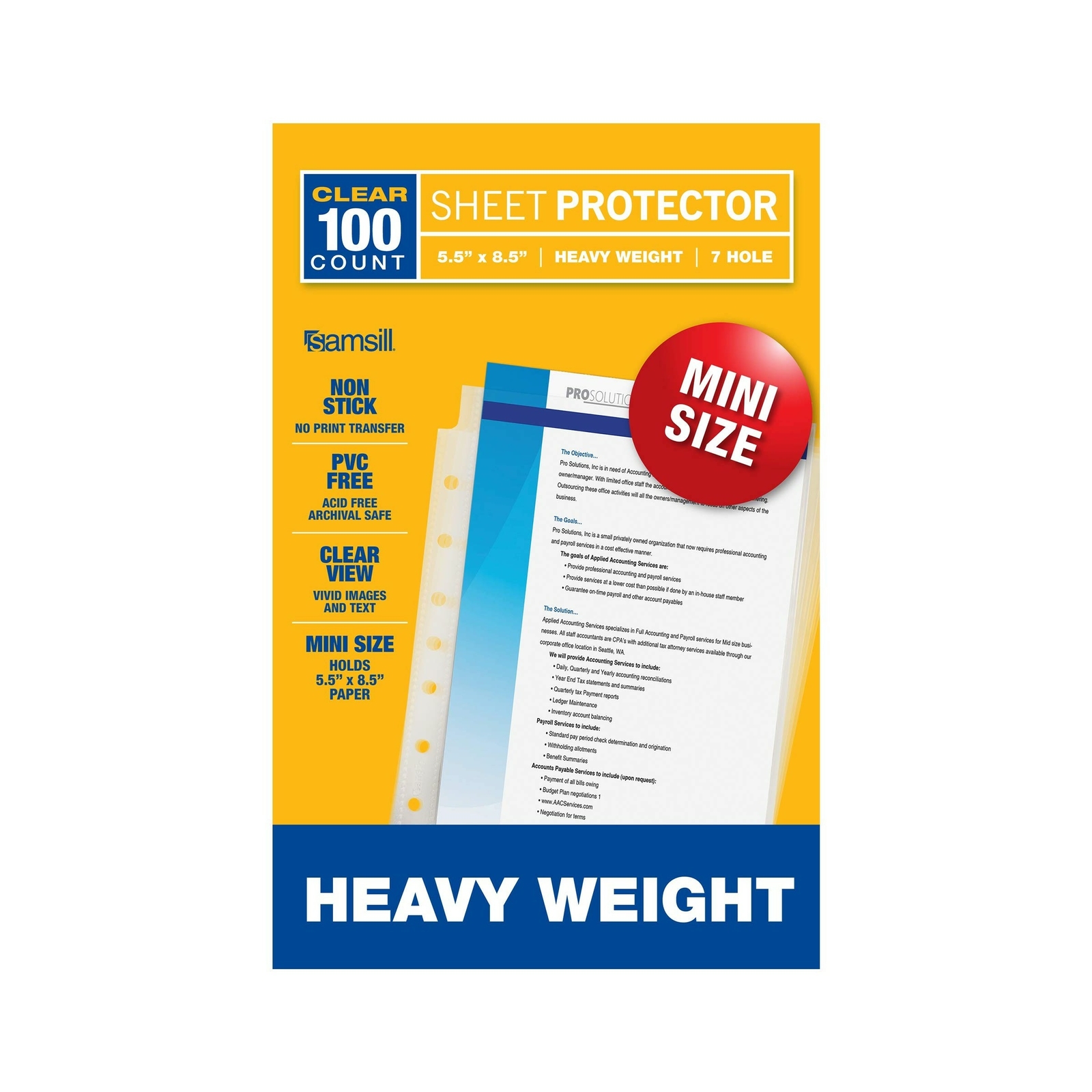 100 Mini Clear Heavyweight Sheet Page Protectors Binders Archival Safe ...