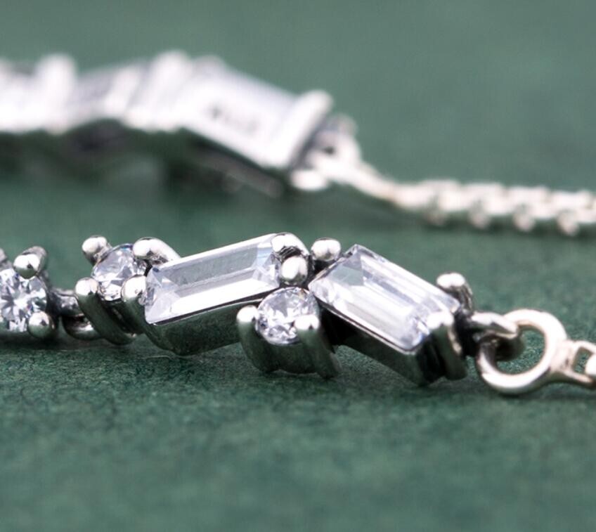 Authentic PANDORA Sparkling Glacial Beauty Slider Bracelet #597558CZ 9 ...