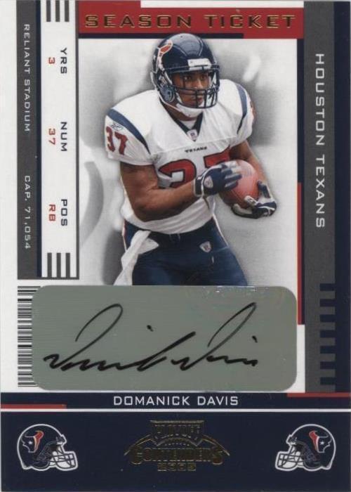 2005 Playoff Contenders - Domanick Davis #41 Season Ticket Autographs ...