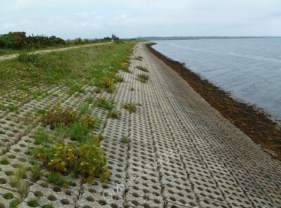 Photo 6x4 Pennington Marshes, sea defences Lymington A wall of concrete ...