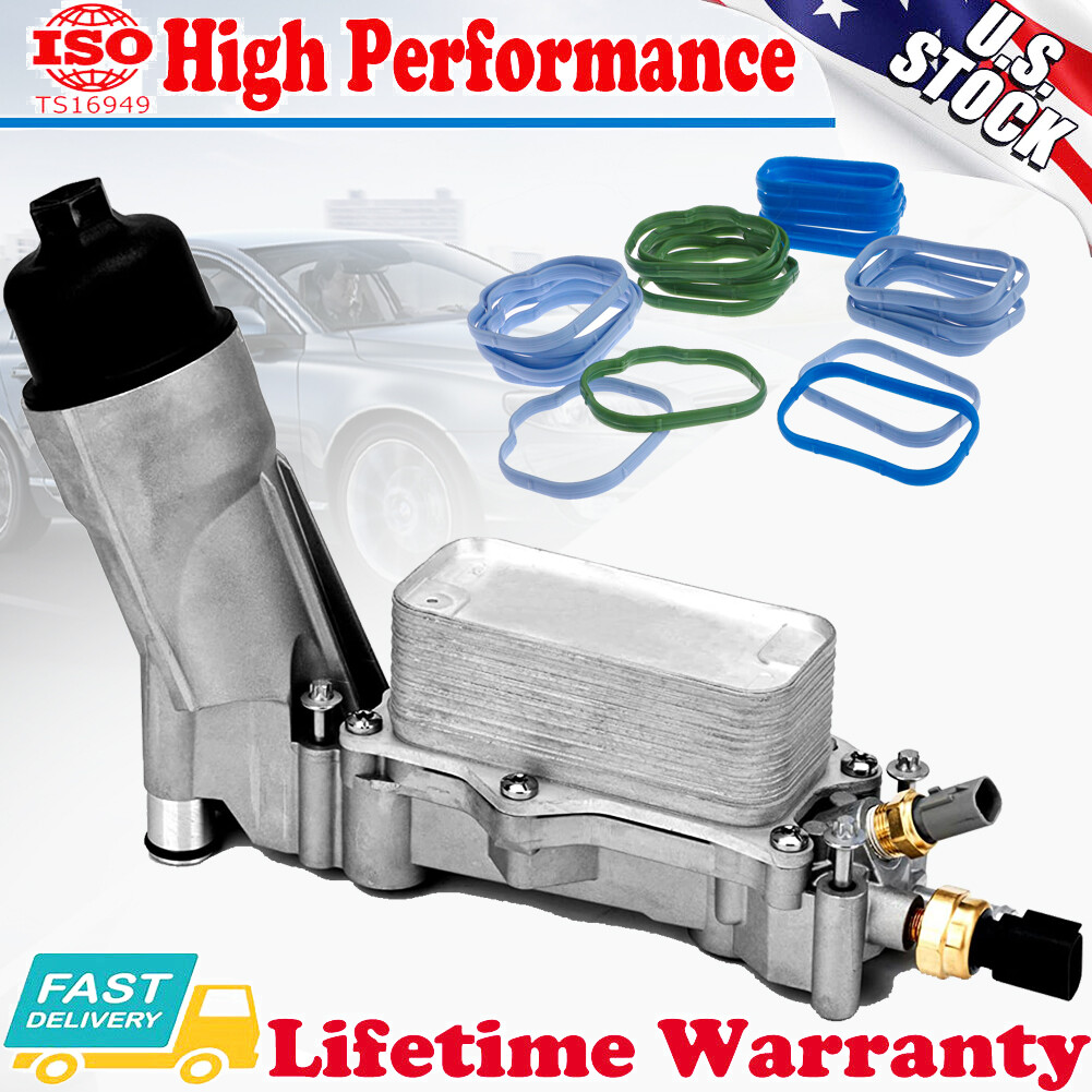 5184294AE Aluminum Engine Oil Cooler W/ Oil Filter Housing For Chrysler ...