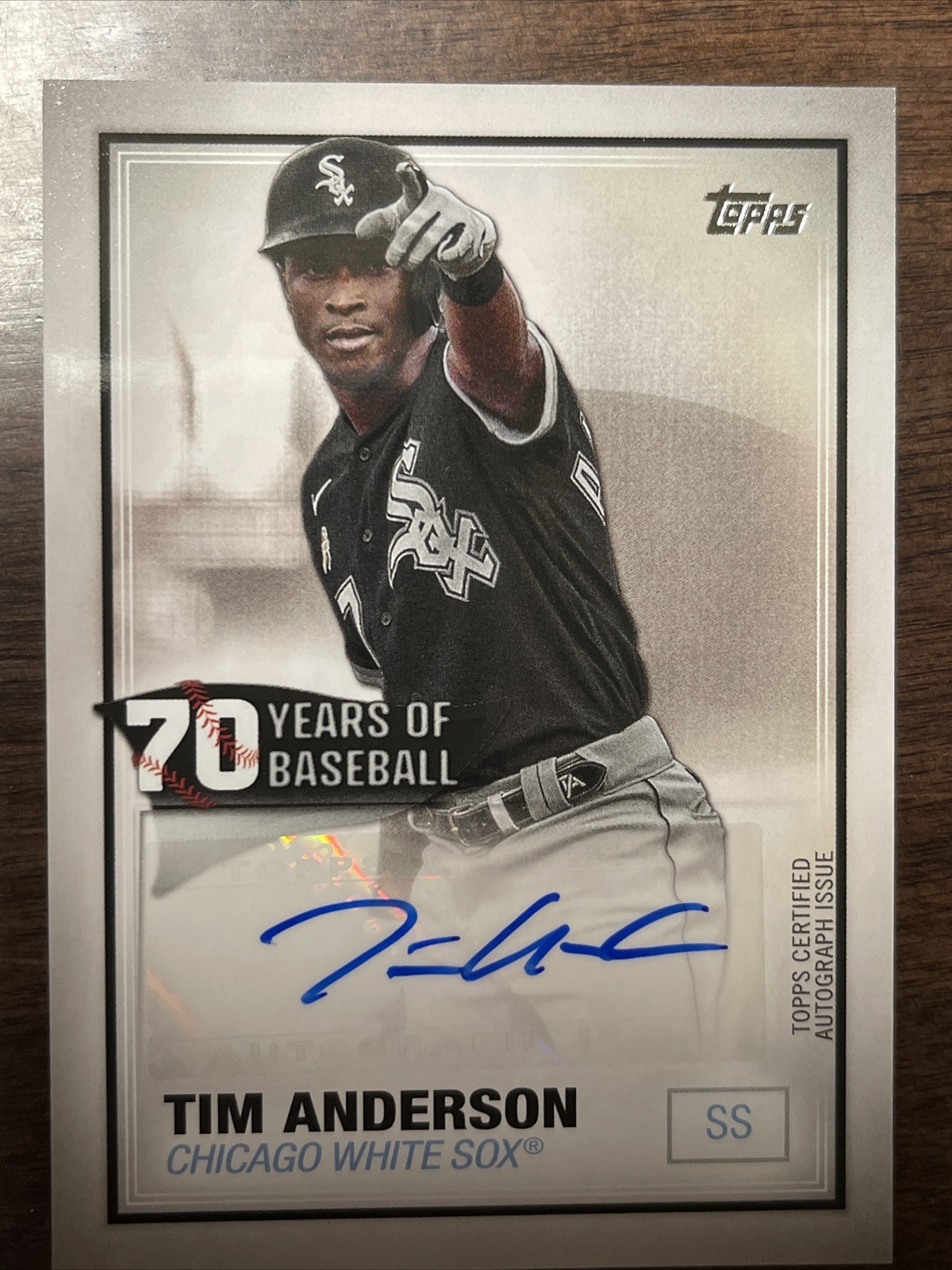 Topps 2021 Series 1 Tim Anderson 70 Years Of Baseball Auto Card White ...
