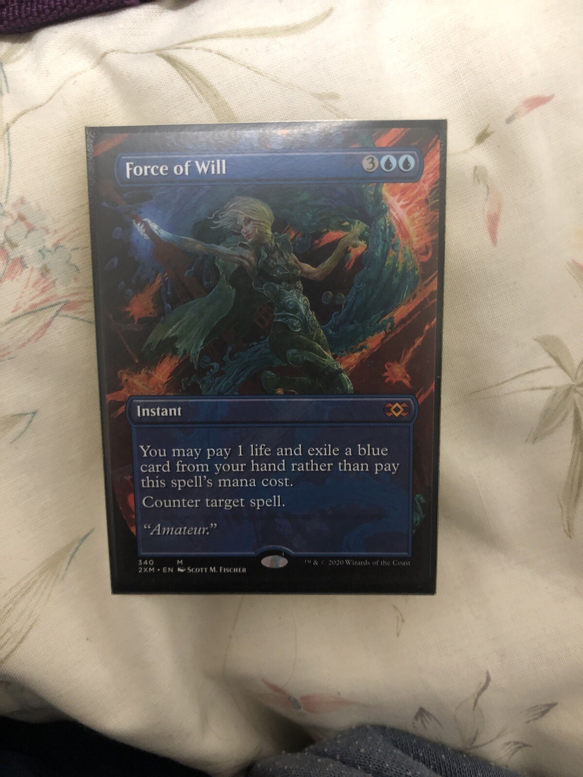 MTG Double Masters Force of Will (Borderless) 2XM Magic the Gathering ...