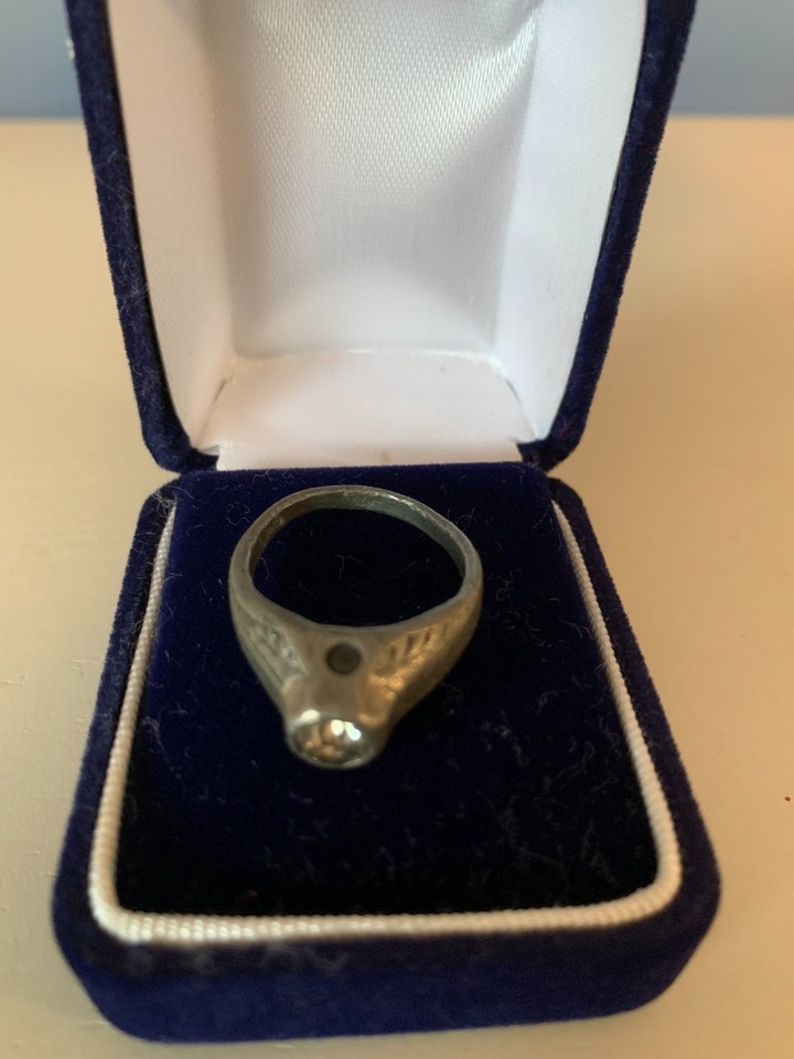 RARE ANTIQUE VICTORIAN MENS STANHOPE RING WITH RISQUE IMAGE OF A NAKED ...