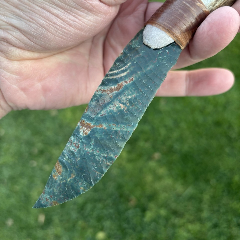Fancy Jasper Blood Stone Flint Knapped Knife By Grady Bowen Razor Sharp ...