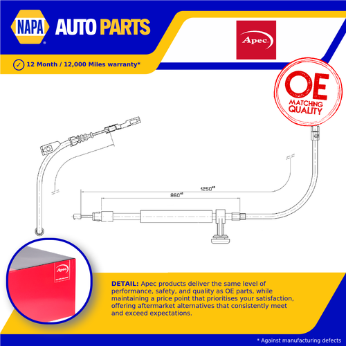 Handbrake Cable fits MERCEDES CLS250 C218, X218 2.2D Centre 11 to 17 ...