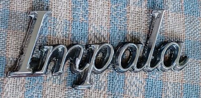 CHEVY Chevrolet Impala Emblem Script Badge Trim Metal Chrome ORIGINAL ...