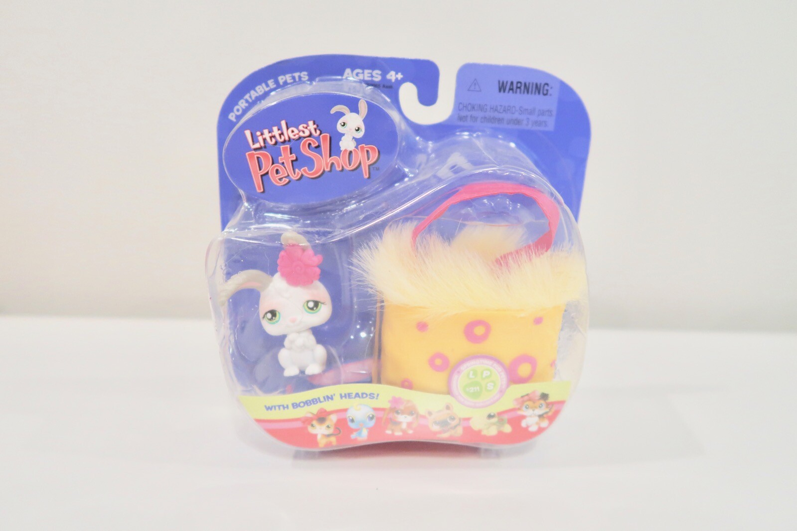 New LPS Littlest Pet Shop Portable Pets #211 White Bunny Rabbit Yellow ...