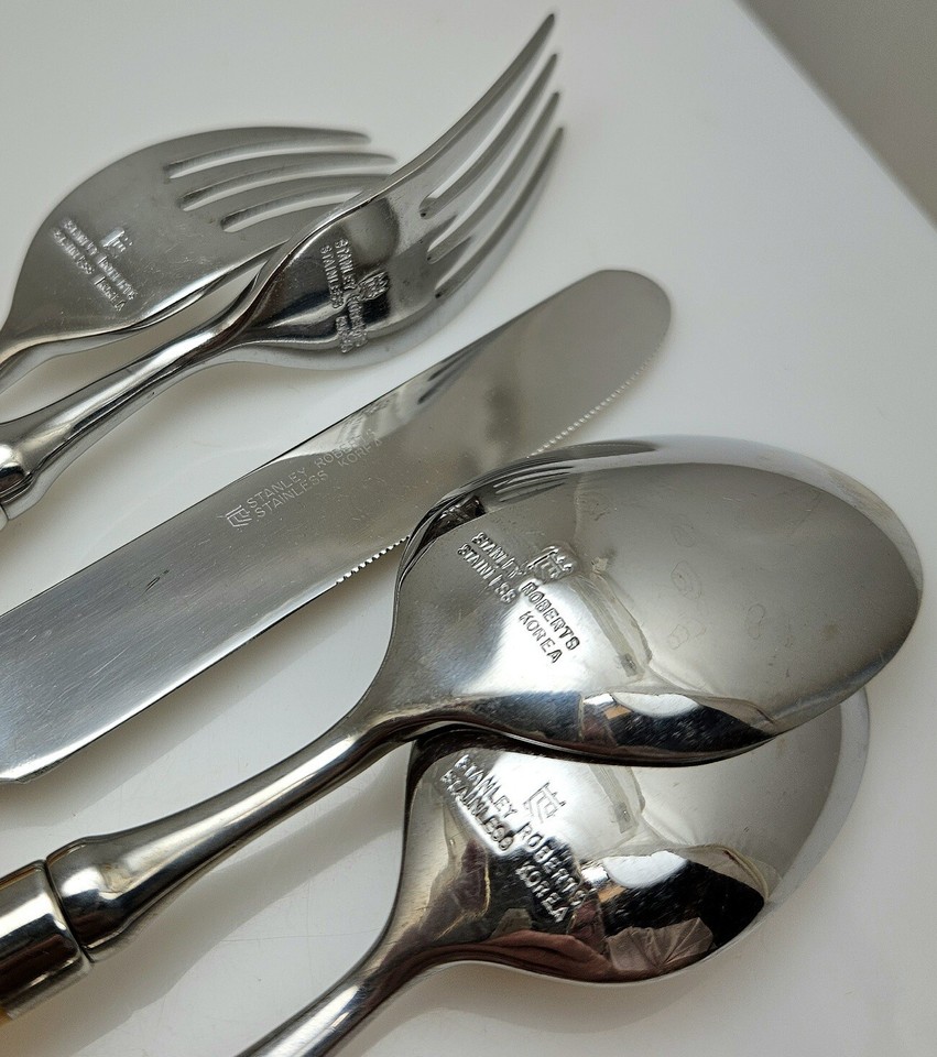 59 Piece Vintage Retro Stanley Roberts Spectrum Yellow Flatware Set | eBay