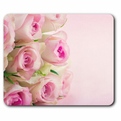 Computer Mouse Mat - Beautiful Pink Roses Flowers Floral Cute Office ...