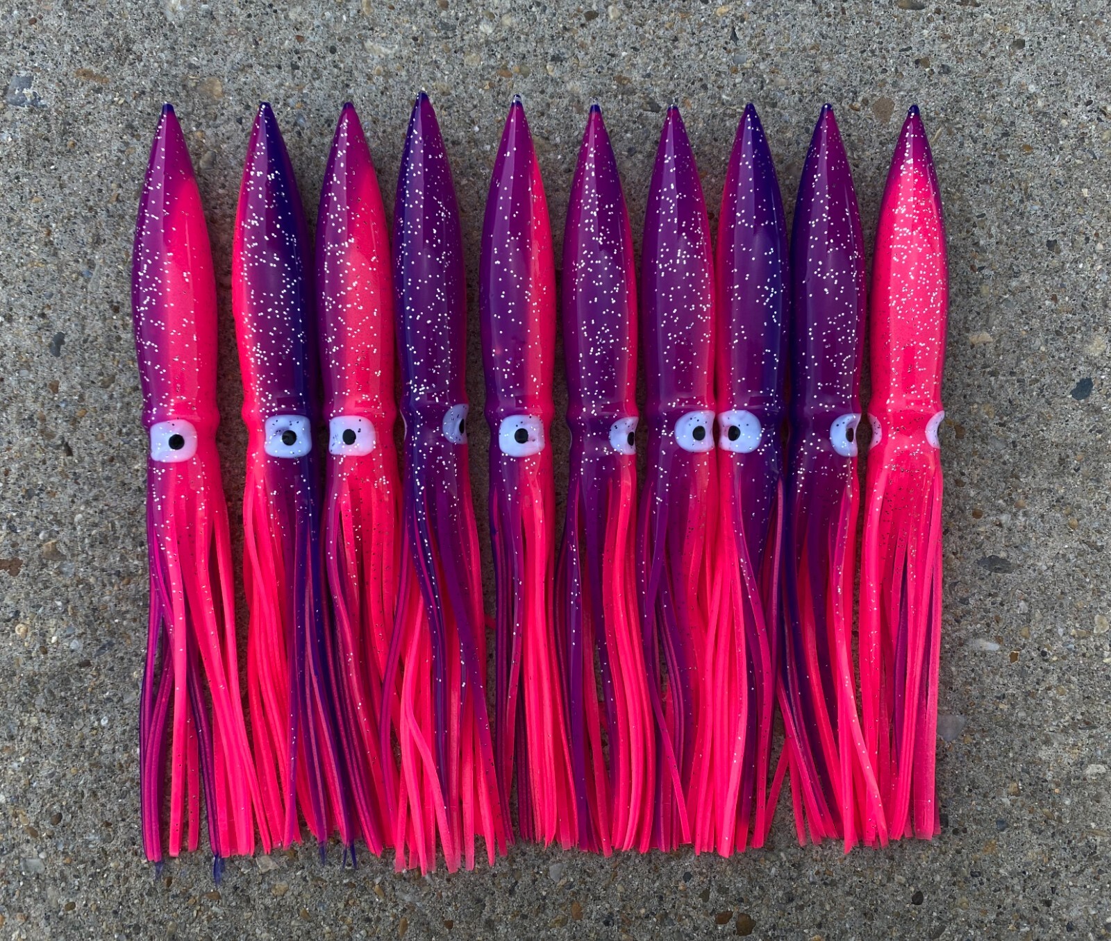 LOT OF 10 9" SHELL BULB SQUID GREAT 4 DAISY CHAIN SPREADER BAR - PINK ...