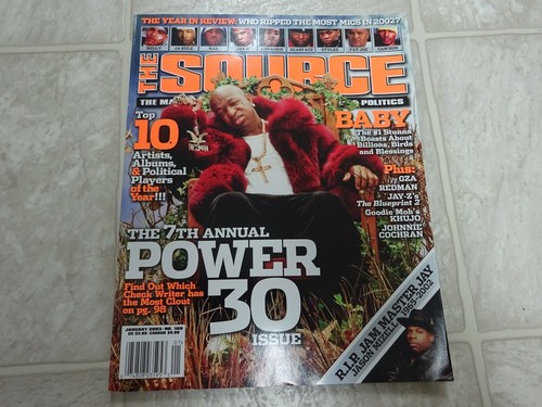 The Source Magazine Hip Hop Power 30 Baby, Gza, Redman, Jay-Z Jan 2003 ...