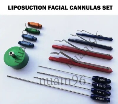 Liposuction Luer Lock Cannula Set with 4 Syringe Snap Locks ...