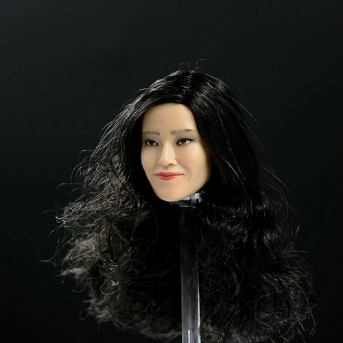 1:6 Female Head Sculpt Black Curly Hair Asian Girl Fit 12" Action ...