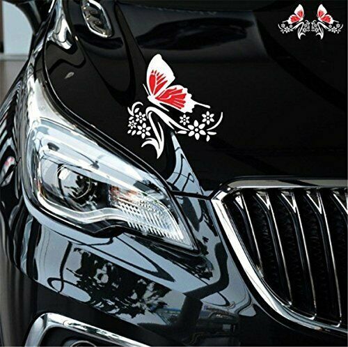 1 Pair Car Sticker Auto Body Butterfly Flowers Bumper Hood Graphics ...