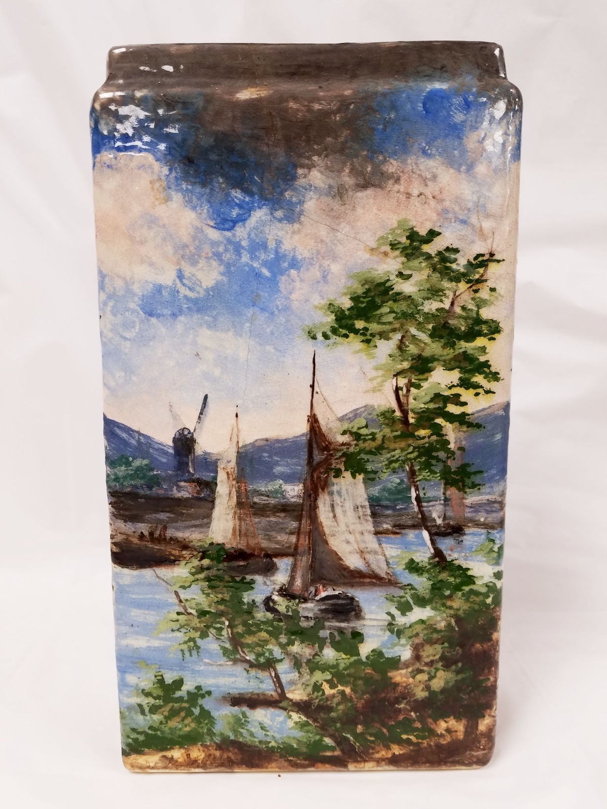 Antique ODELL & BOOTH BROTHERS American Art Pottery Barbotine Glaze ...