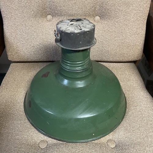 Vintage Green Porcelain Enamel 14" Shade Gas Station Barn Light | eBay