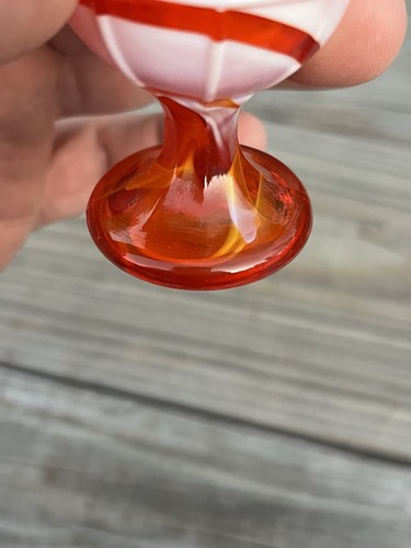 Red And White Marble Slag Eye Wash Cup UV Reactive Rosso Glass ...