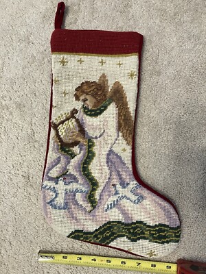 Vintage Needlepoint Angel Stocking | eBay