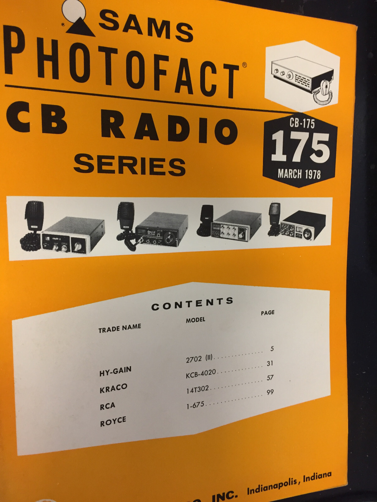 SAMS PHOTOFACT CB RADIO CB-175 HY-GAIN KRACO RCA ROYCE NOS | eBay