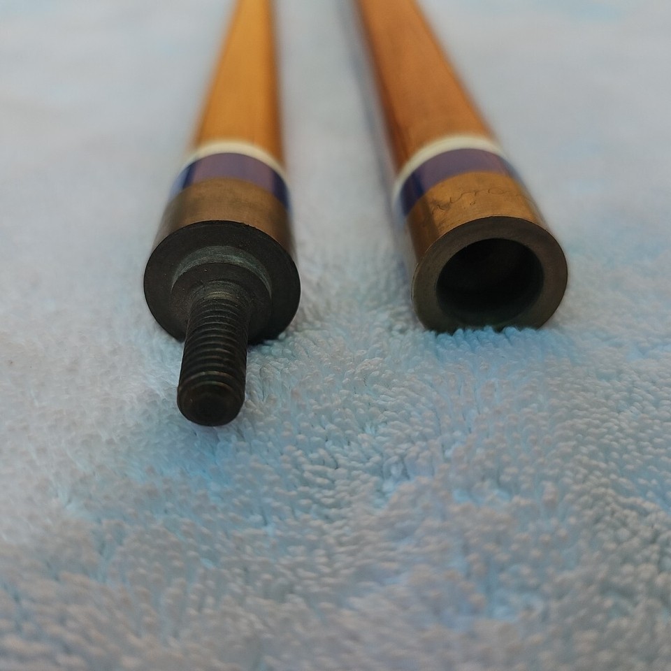 Pool Cue Stick 2 Piece Billiards Vintage Wood String Wrapped 18oz 57 ...