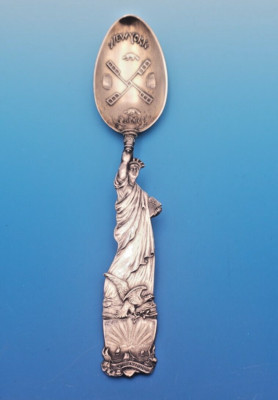 New York Figural Statue of Liberty Sterling Souvenir Spoon Shiebler 5 3 ...