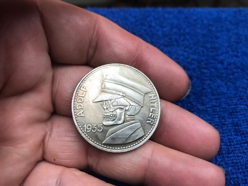 1935 5 REICHSMARK GERMAN FUHRER SKULL FACE WWII COMMEMORATIVE COIN | eBay