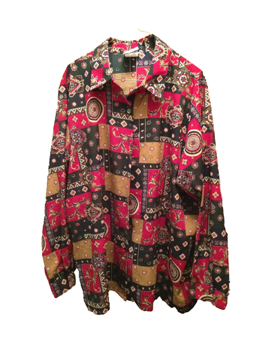 Vintage Ladies BonWorth Size XL Button Up Grapic Shirt Blouse | eBay
