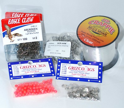 CRAPPIE RIG KIT (BUILD 100 SHORT WIRE KENTUCKY STYLE RIGS) CRAPPIE POLE ...